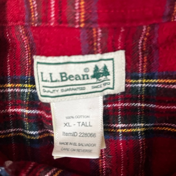 L.L. Bean | Shirts | Ll Bean Red Flannel Xl Tall | Poshmark